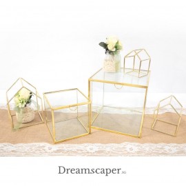 Gold Square Display Glass Box | Wedding Singapore - Dreamscaper.sg